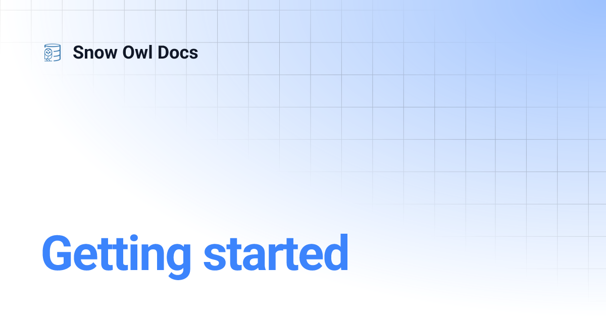 Getting started | Snow Owl Docs
