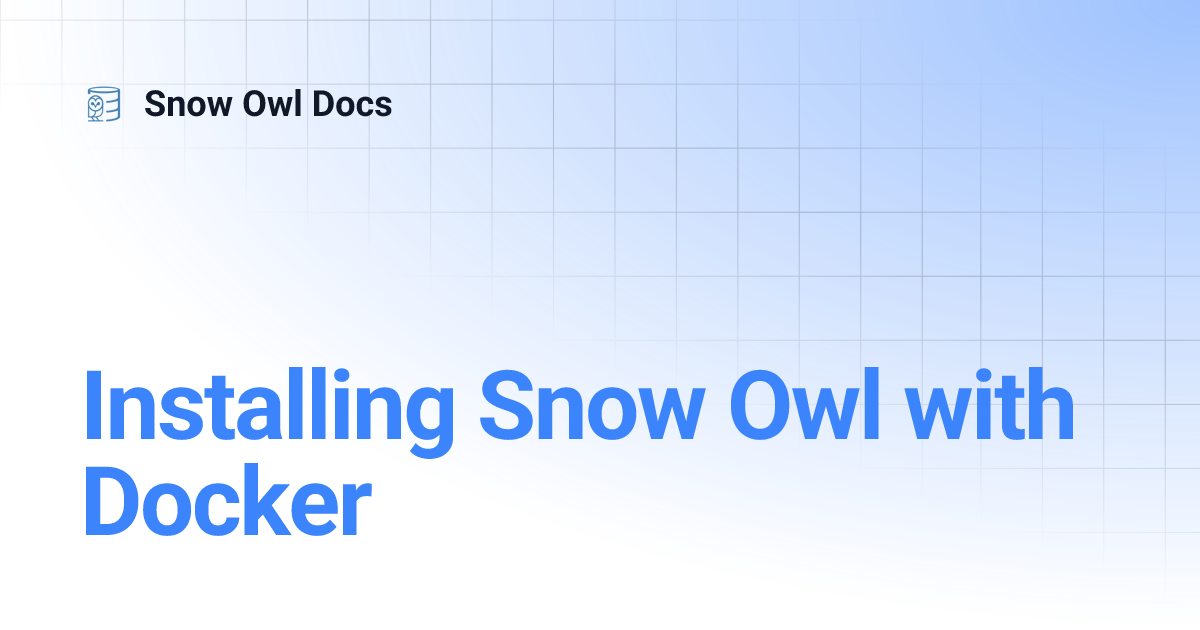 Installing Snow Owl with Docker | Snow Owl Docs