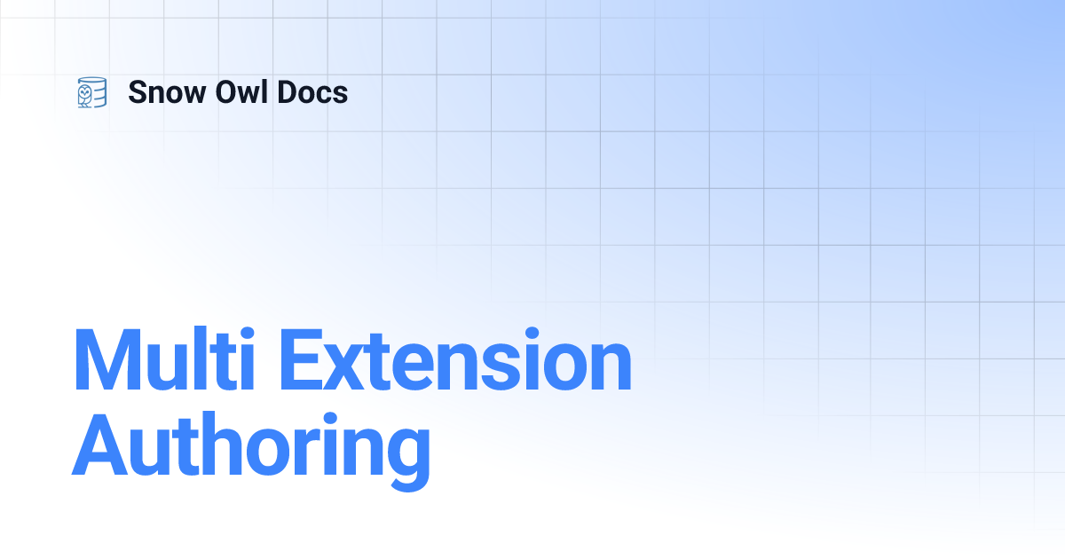 Multi Extension Authoring | Snow Owl Docs